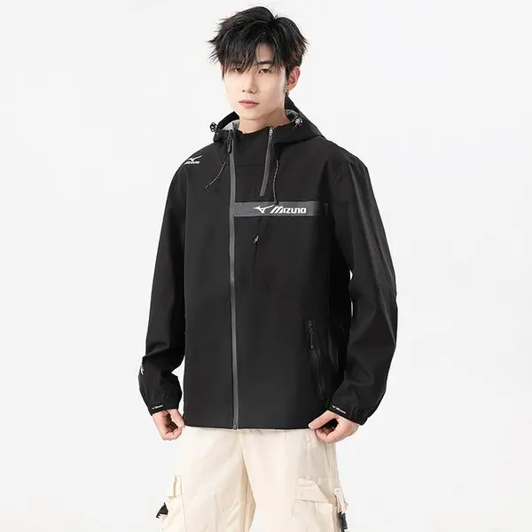 Mizuno Zip-up Hooded Jacket With Logo Detail