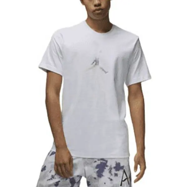 JORDAN Sport Dna Solid Color Logo Alphabet Numeric Printing Short Sleeve White