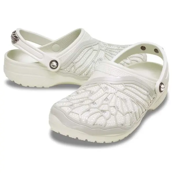 CROCS X Swarovski Embellished Classic Clogs - Ivory