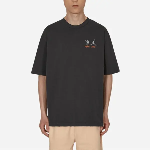 JORDAN X Union Crossover Ss22 Solid Color Breathable Logo Round Neck Short Sleeve Asia Edition Black - Default Color