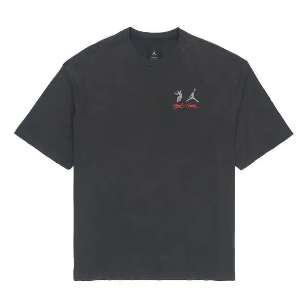 JORDAN X Union Crossover Ss22 Solid Color Breathable Logo Round Neck Short Sleeve Asia Edition Black - Default Color