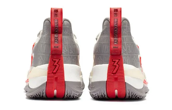 361 DEGREES Big3 3.0 Pro Movable Type Printing Sneakers - Beige/grey/red