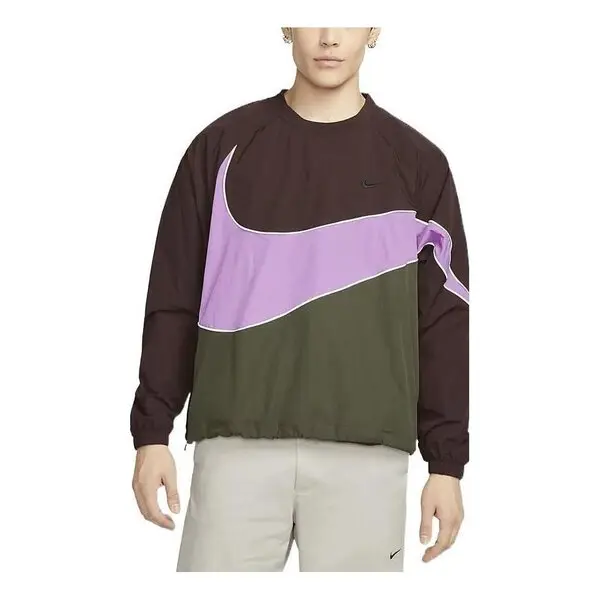 Nike Big Swoosh Woven Jacket - Earth/rush Fuchsia/cargo Khaki