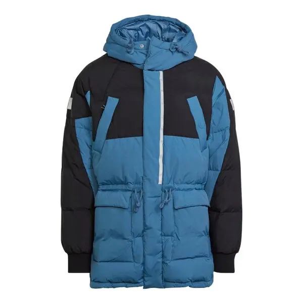 Adidas Originals Down Regen Hooded Puffer Jacket 'blue Black - Blue/black