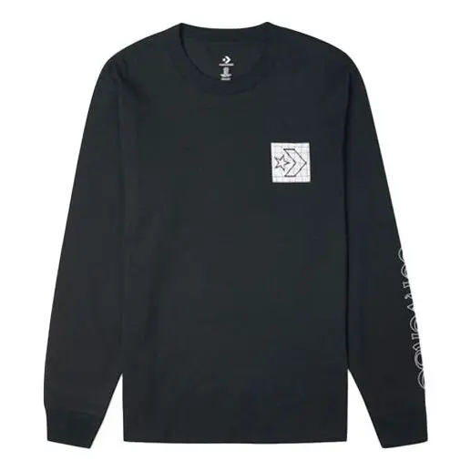 CONVERSE Distorted Court Long Sleeve T-shirt Asia Sizing - Black