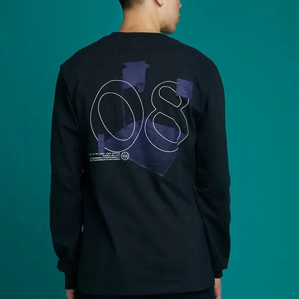 CONVERSE Distorted Court Long Sleeve T-shirt Asia Sizing