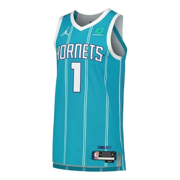 JORDAN X Nba Charlotte Hornets Lamelo Ball Icon Edition Swingman Jersey - Blue/white