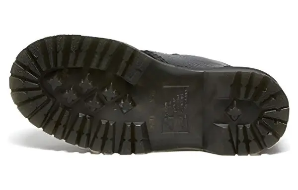 Dr. Martens Devon Flower Buckle Leather Platform Boots - Black