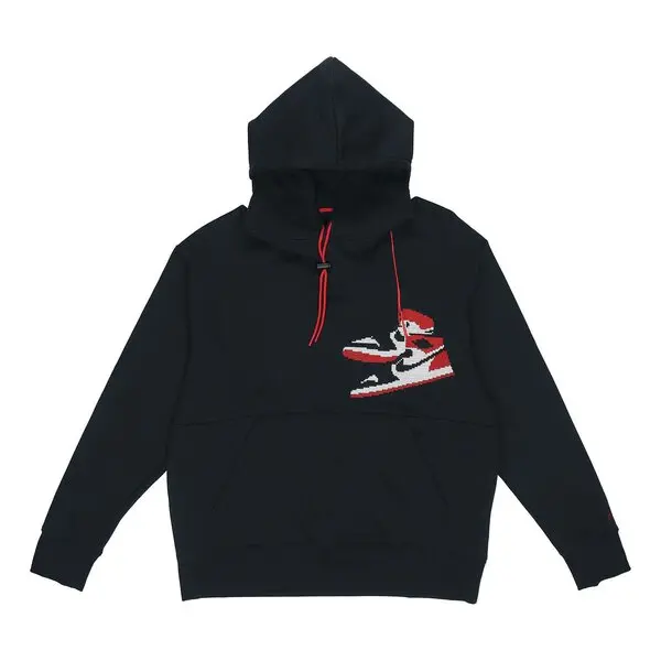JORDAN Air Jumpman Fleece Lined Hoodie - Black