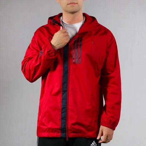 Adidas Zip-up Hooded Track Jacket With Sporty Stripes