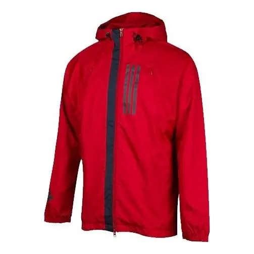 Adidas Zip-up Hooded Track Jacket With Sporty Stripes - Purple