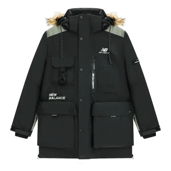 NEW BALANCE Logo Classic Down Jacket - Black/grey