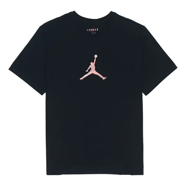 JORDAN Sport Dna Solid Color Logo Alphabet Numeric Round Neck Short Sleeve Black - Default Color