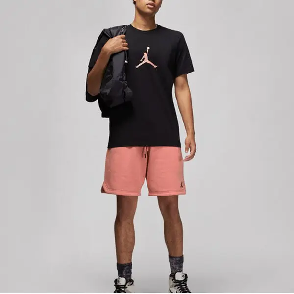 JORDAN Sport Dna Solid Color Logo Alphabet Numeric Round Neck Short Sleeve Black - Default Color
