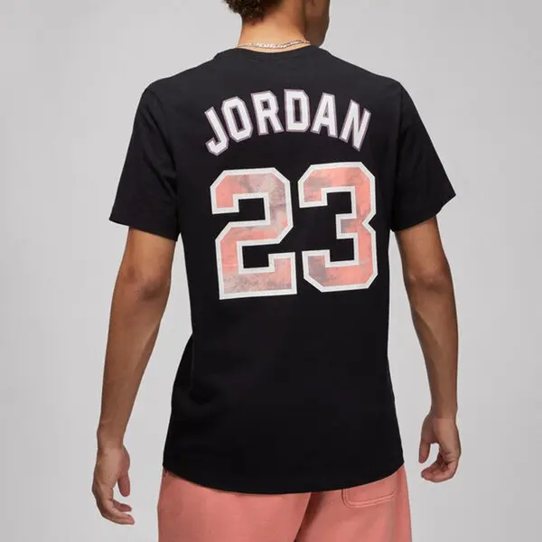 JORDAN Sport Dna Solid Color Logo Alphabet Numeric Round Neck Short Sleeve Black - Default Color