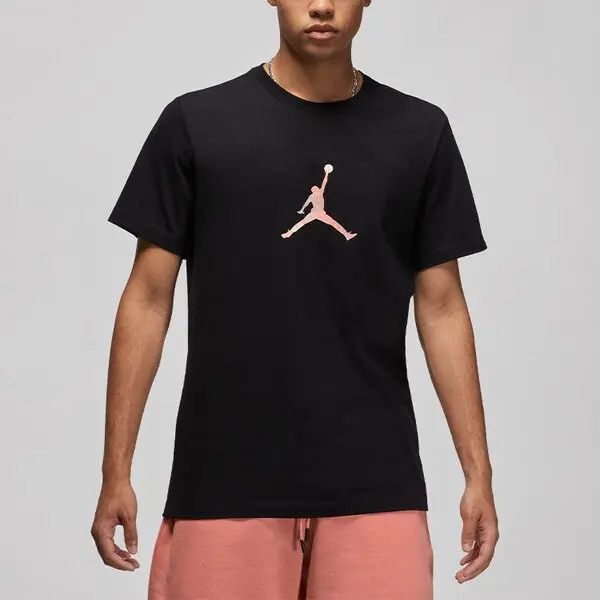 JORDAN Sport Dna Solid Color Logo Alphabet Numeric Round Neck Short Sleeve Black - Default Color
