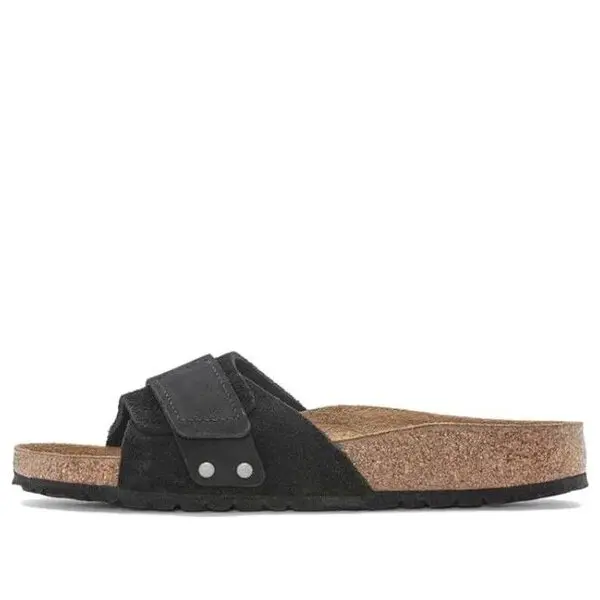 BIRKENSTOCK Oita Suede Leather Sandals - Black