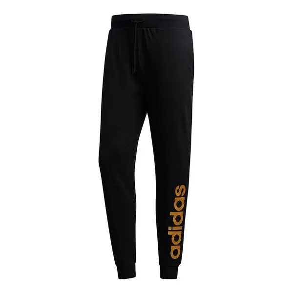 Adidas Neo Esntl Lg Tp 1 Metallic Logo Printing Bundle Feet Sports Pants/trousers/joggers Black - Multi-color