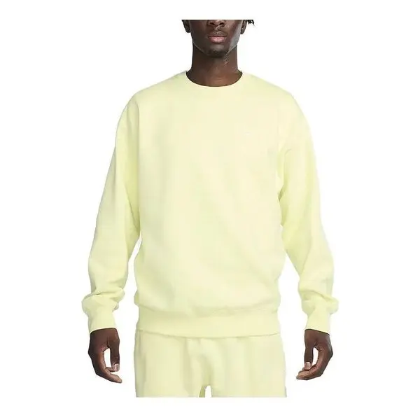 Nike Solo Swoosh Fleece Crewneck - Yellow