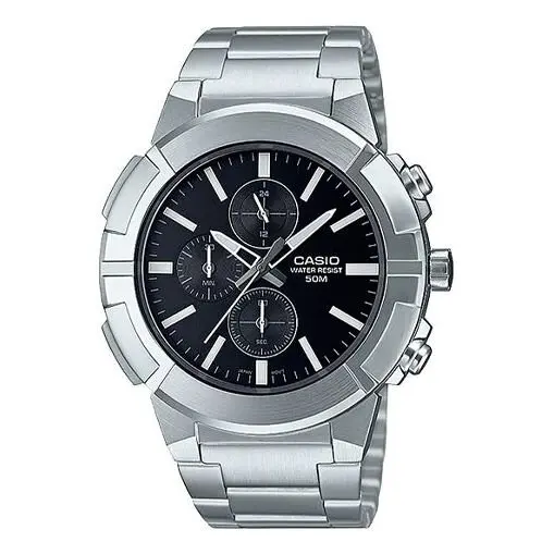 Casio Analog Sports Watch With Stainless Steel Bracelet - Silver