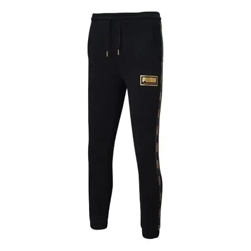 PUMA Holiday Pack Sweatpants 'black Yellow - Black/yellow