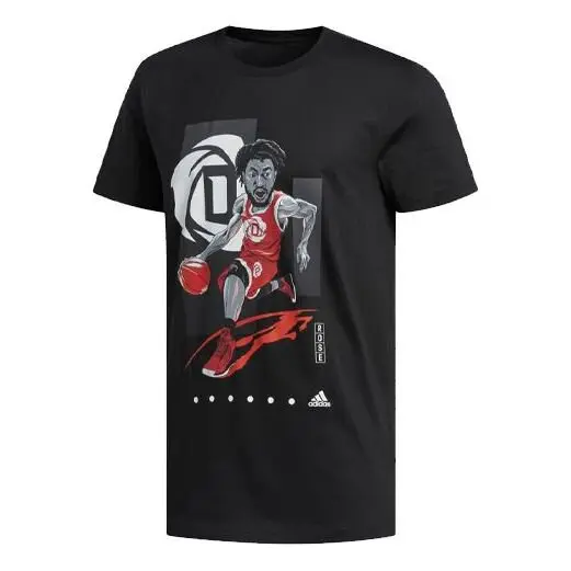 Adidas Rose Gu Tee Basketball Sports Short Sleeve - Black