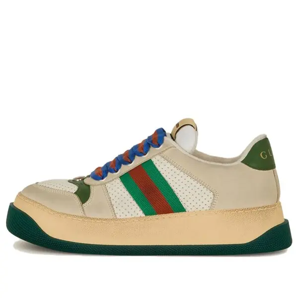 Gucci Screener Gg Leather Sneakers - Beige/green/red