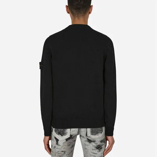 Stone Island Lambswool Crew Neck Knit - Black