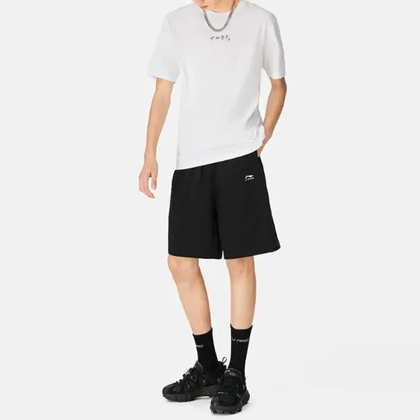 LI-NING Graphic Printed T-shirt 'white Blue - White/blue