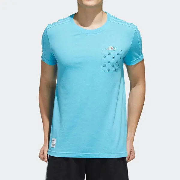 Adidas Short Sleeve T-shirt With Pocket Detail - Blue