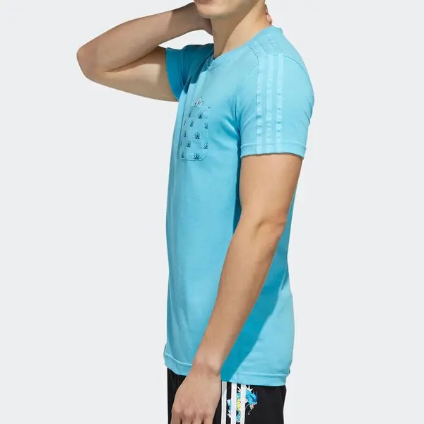Adidas Short Sleeve T-shirt With Pocket Detail - Blue