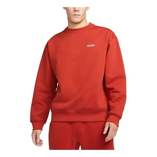 Nike Casual Sports Knit Round Neck Long Sleeves - Red