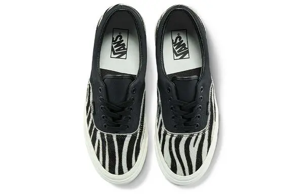 VANS Low Top Zebra Print Casual Skateboarding Sneakers - Black