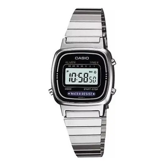 Casio Digital Watch With Stainless Steel Bracelet - Silver