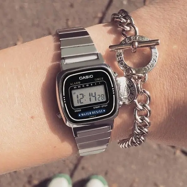 Casio Digital Watch With Stainless Steel Bracelet - Silver