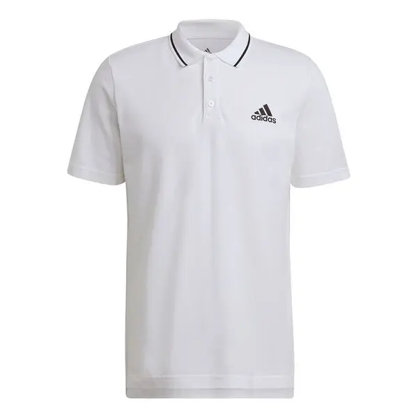Adidas Sl Pq Ps Logo Athleisure Casual Sports Short Sleeve Polo Shirt - White