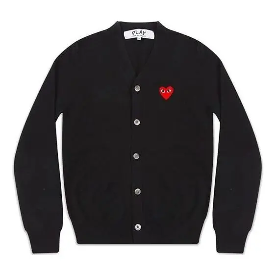 Play Comme Des Garcon Emblem Cardigan - Black