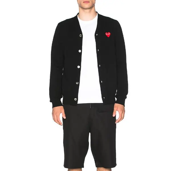 Play Comme Des Garcon Emblem Cardigan - Black