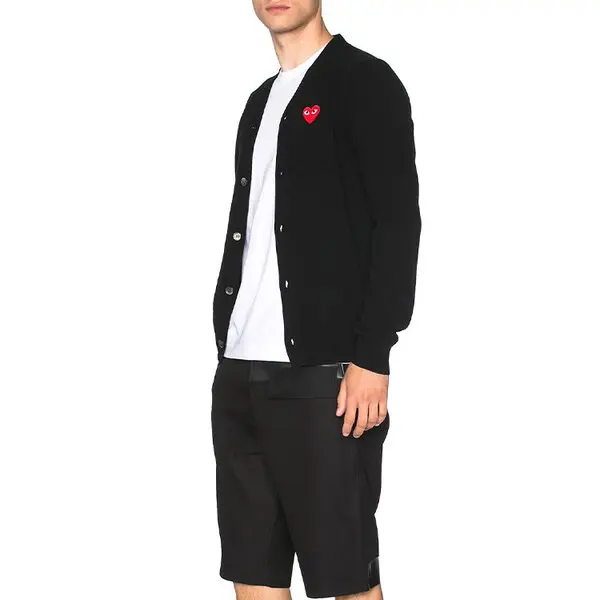 Play Comme Des Garcon Emblem Cardigan - Black