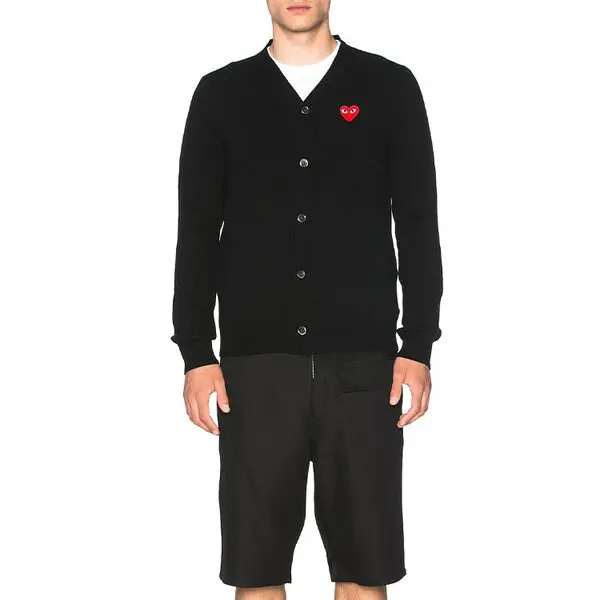 Play Comme Des Garcon Emblem Cardigan - Black