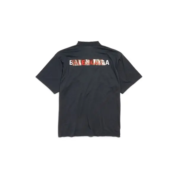 Balenciaga Taped Back T-shirt 'black - Black/white/red