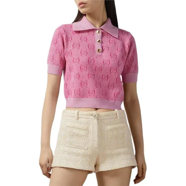 Gucci Gg Wool Jacquard Polo Shirt