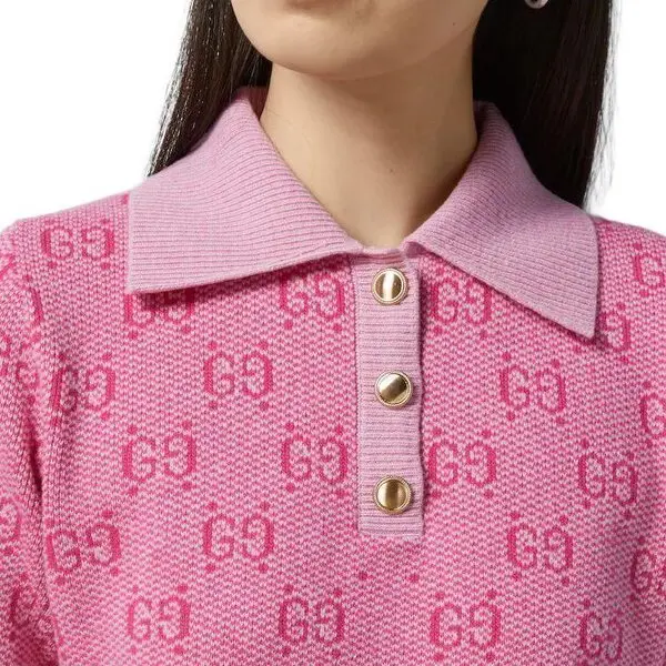 Gucci Gg Wool Jacquard Polo Shirt