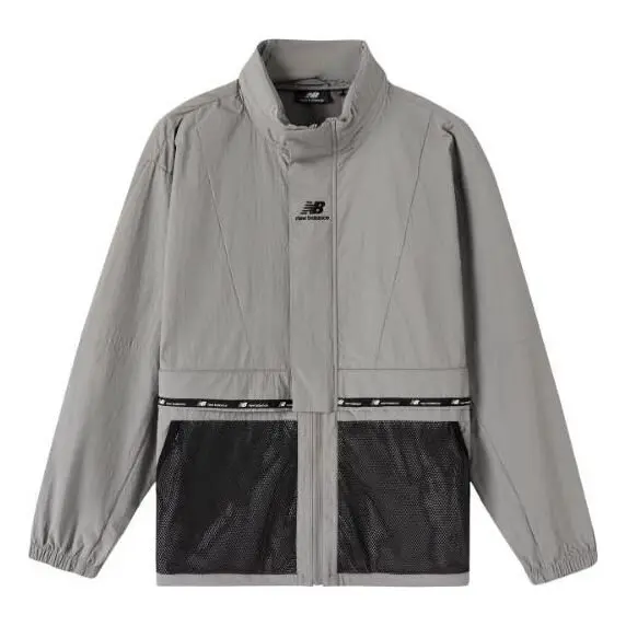 NEW BALANCE Athletic Jacket With Mesh Panels - Grey/black