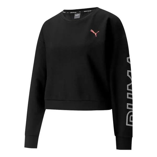 PUMA Modern Sports Crewneck Sweatshirt - Black/white/pink