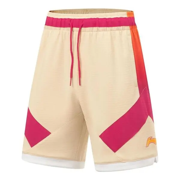 LI-NING Cba All Star Game Basketball Shorts - Milk Tea/pink