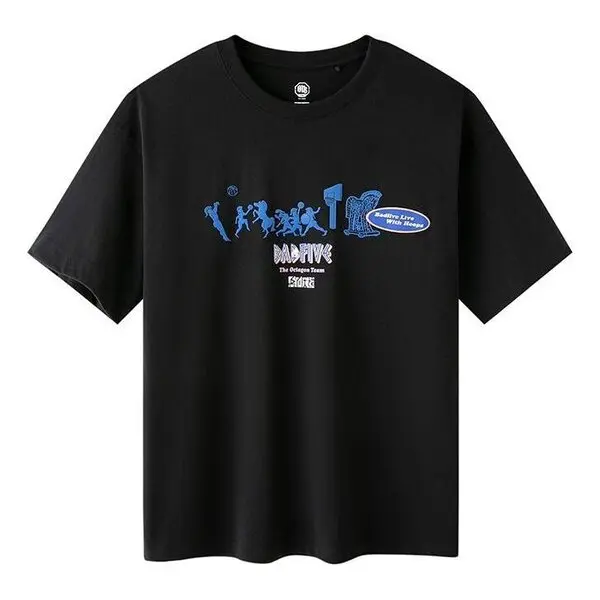 LI-NING Badfive Graphic T-shirt 'black Blue