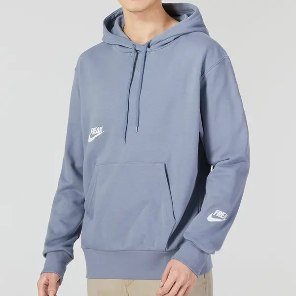 Nike Logo Printing Drawstring Hooded Casual Blue