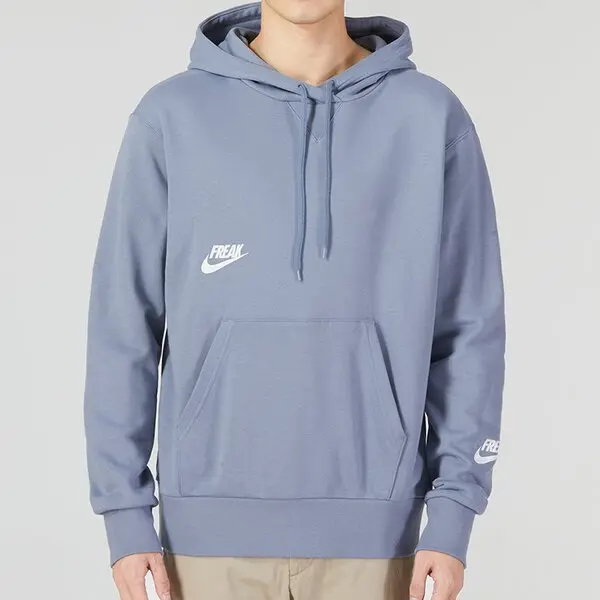 Nike Logo Printing Drawstring Hooded Casual Blue