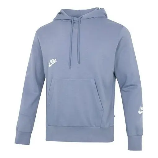 Nike Logo Printing Drawstring Hooded Casual Blue - Default Color